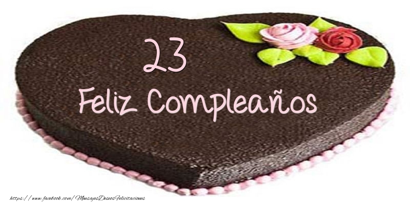 23 años Feliz Compleaños Tarta - mensajesdeseosfelicitaciones.com