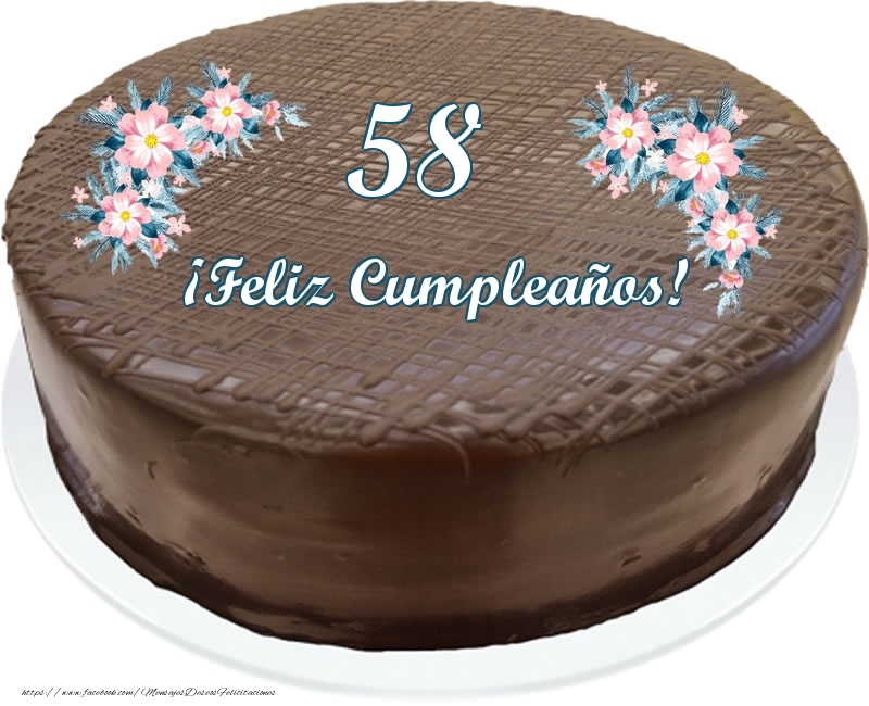 58 años ¡Feliz Cumpleaños! - Tarta - mensajesdeseosfelicitaciones.com